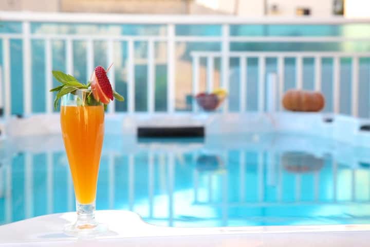 Apartments Rose Pool- Comfort One Bedroom Apartment With Jacuzzi Pool And Partial Sea View - 두브로브니크