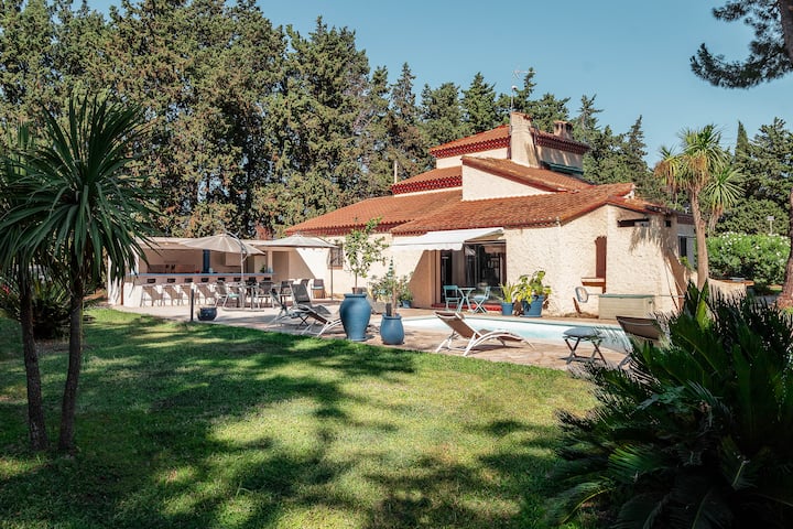 Villa Piscine Et Tennis à La Campagne Proche Mer. - Canet-en-Roussillon
