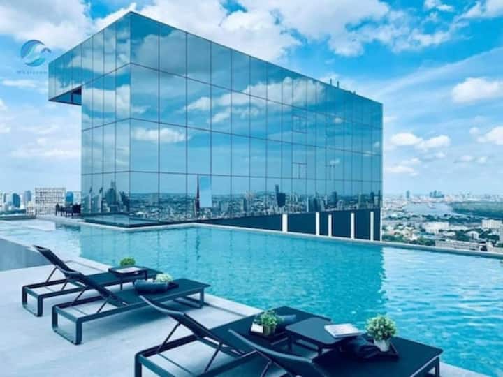 K2】曼谷沙吞cbd金融中心&全新豪华精装公寓&屋顶无边泳池gym&泰国第一高楼景观&近bts轻轨 - Thailand
