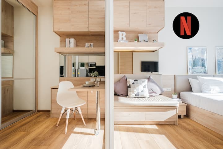 Light&bright★1br Rooftop Pool+netflix. Walk To Bts - Bangkok