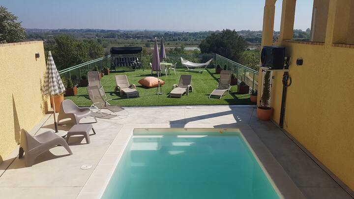 Petit Paradis Avec Piscine Près De L’étang Dethau - Mèze