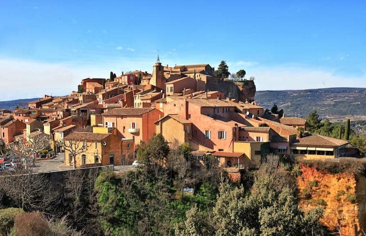 Provence Luberon Terrasse, Vue, Piscine Au Village - Rustrel