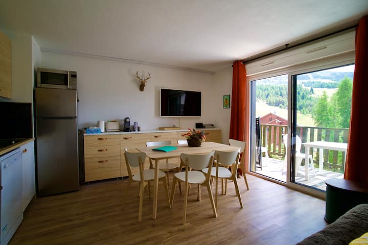 Beau T2, 4/6 Pers. Ensoleillé Avec Vue Montagnes - La Joue du Loup