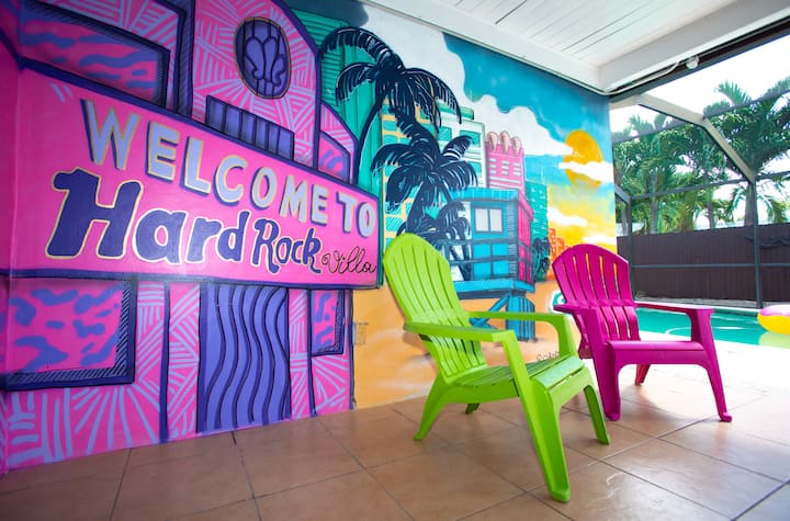 Hard Rock Villa - House With Pool & Selfie Walls - Pembroke Pines, FL