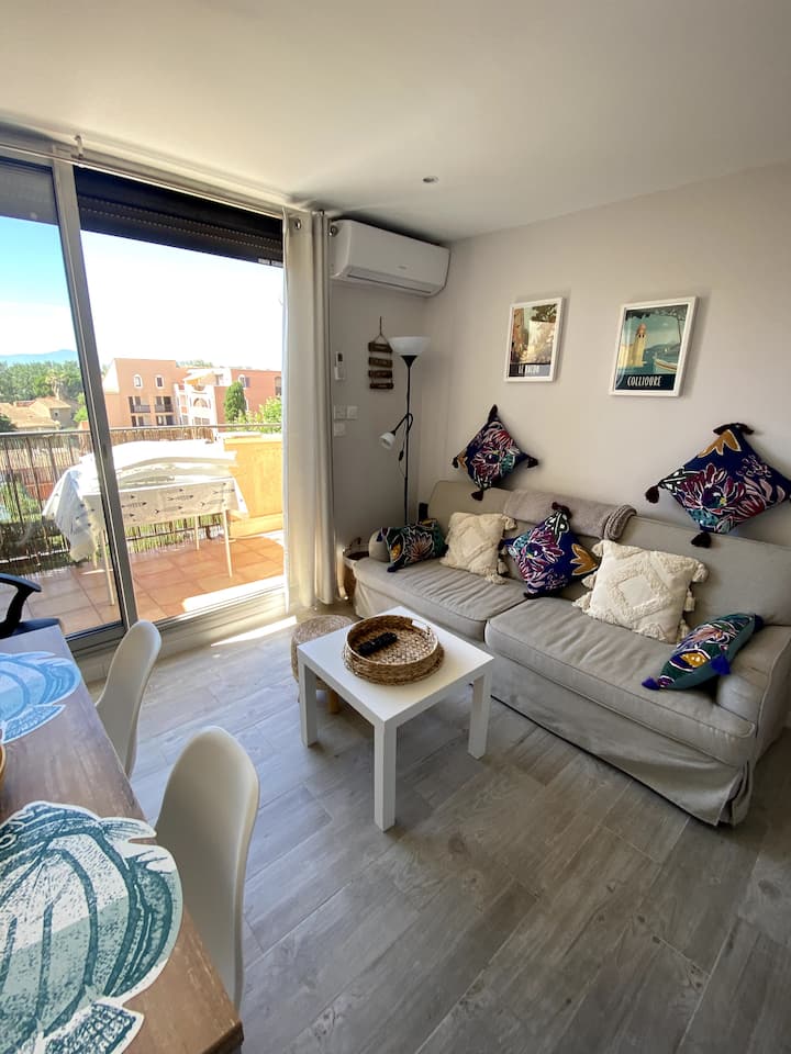Appart T2 Neuf, Cosy Clim, Parking, Piscine, Plage - Torreilles