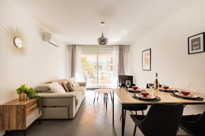 Apartment Climatisé/3 Min à Pied Des Plages/garage - Juan les Pins