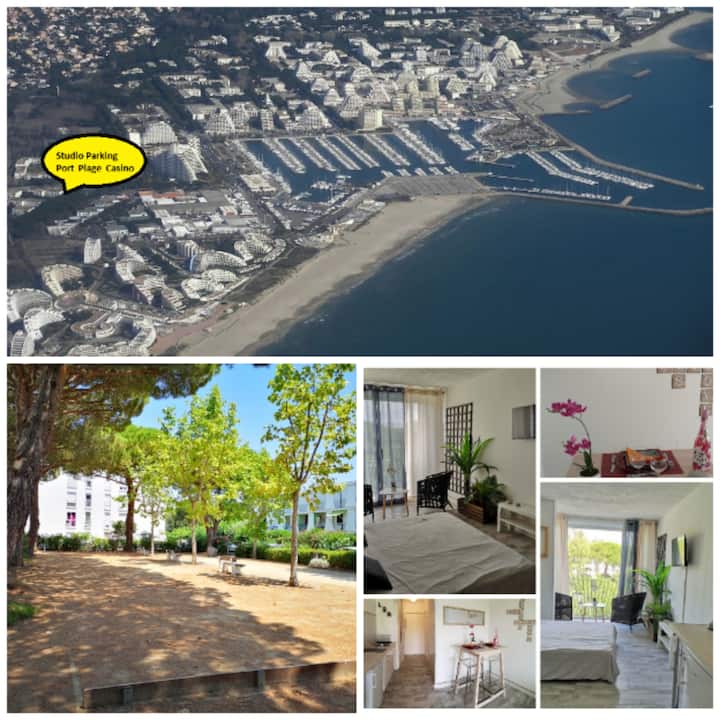 *Détente Au Calme Studio Parking Port Plage Casino - La Grande-Motte