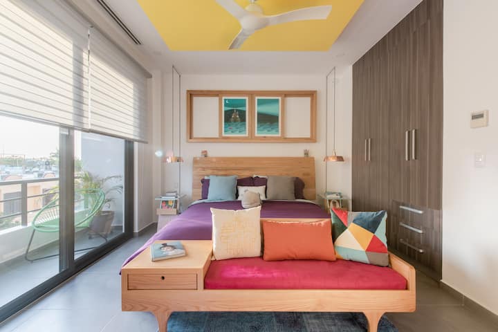 Majestueux 1br Avec Balcon Bbq Piscine Près 5èmeav - Playa del Carmen