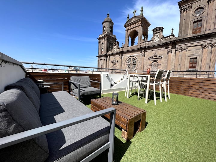 Suite Con Baño Privado Y Balcón Frente A Catedral - 拉斯帕爾馬斯