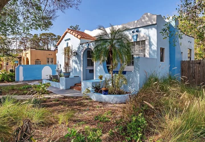 A Spanish Revival Blue Bungalow - Fort Myers