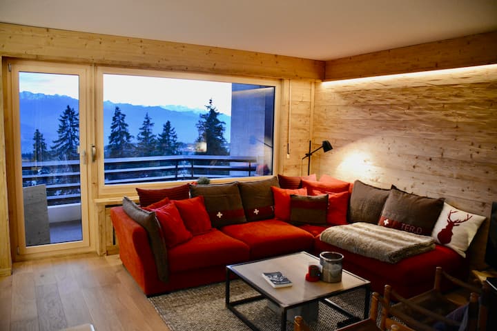 Appartement Cosy Avec Vue, Piscine Et Tennis - Crans-Montana
