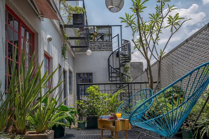 Apartamento Con Terraza Compartida En Roma Norte ! - Mexico city, Mexico