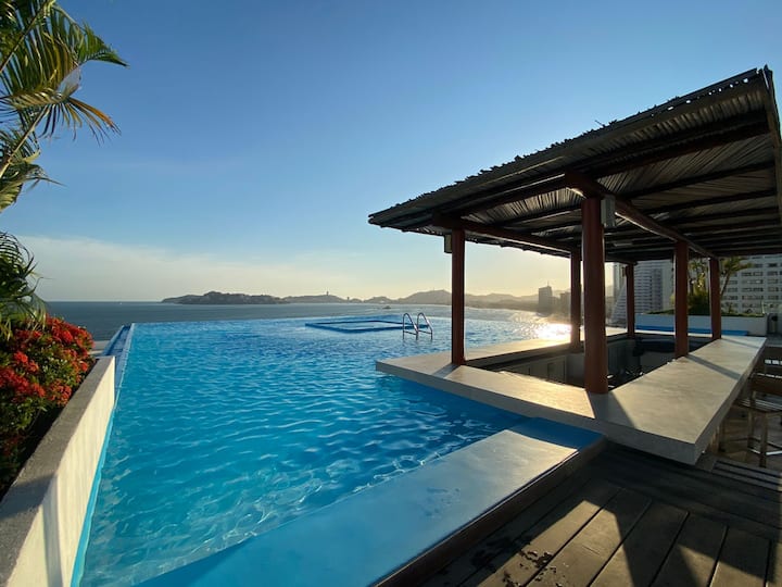 Amplio Depto. Sobre Playa Con Hermosa Vista! - Acapulco