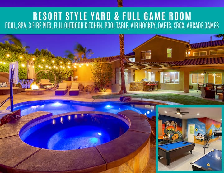 Massivegameroom+resortsyleyard+pool+golfcourseview - Indio, CA