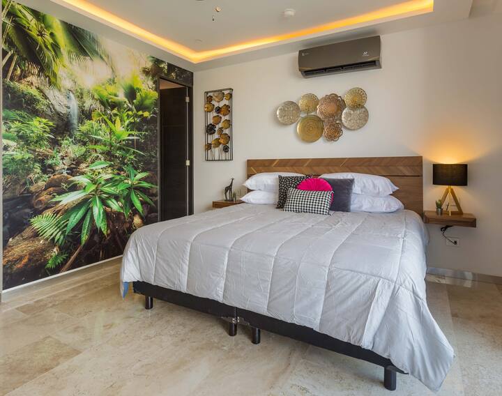 Black Jungle Loft Kingbed Fast Wifi Cerca Playa - Playa del Carmen