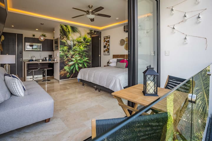 Black Jungle Loft Kingbed Fast Wifi Cerca Playa - Playa del Carmen