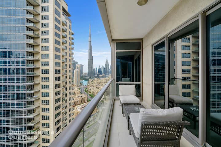 Modern & Minimal 1br Burj Khalifa & Fountain Views - Dubai