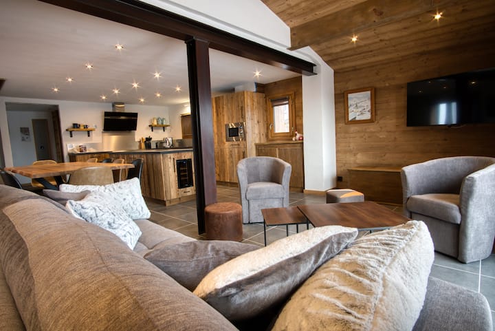 Chalet L'orignal 145m2, 10pers, Pied De Piste, Spa - Notre-Dame-de-Bellecombe