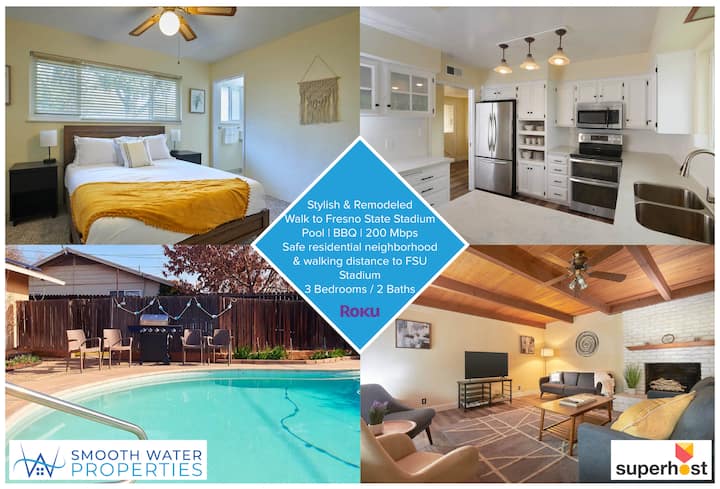 Stylish & Remodeled 2homes | Pool | Bbq | A+ Loc. - Fresno, CA