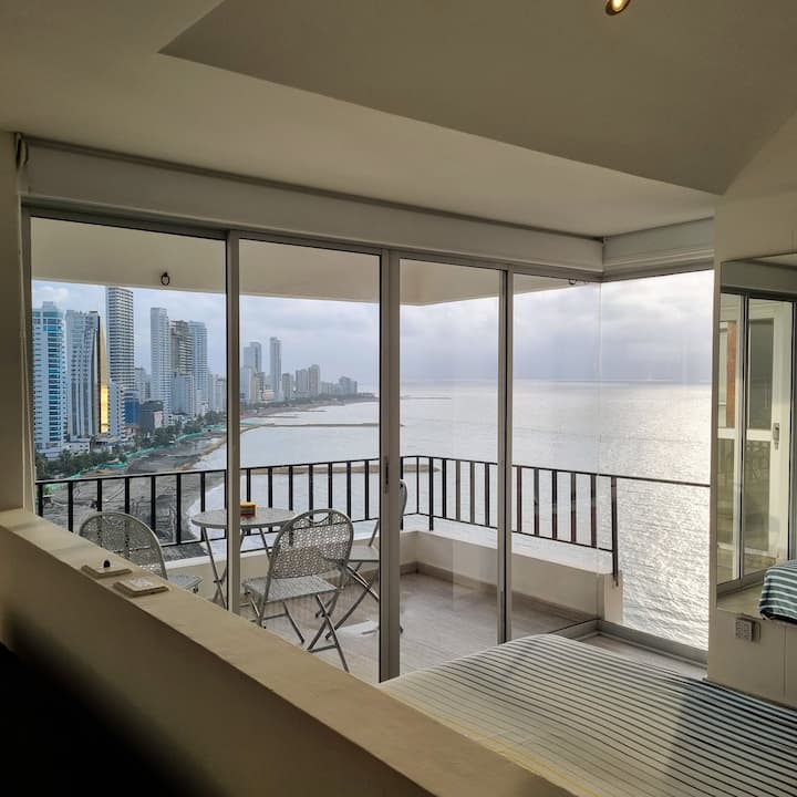 Casa Vista - Airy Beach Studio W/best View In Town - Cartagena