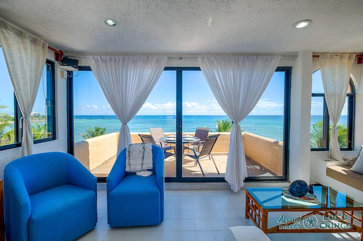 Penthouse Perfection! Spectacular View Of The Ocean, Perfect For A Couple! - Akumal