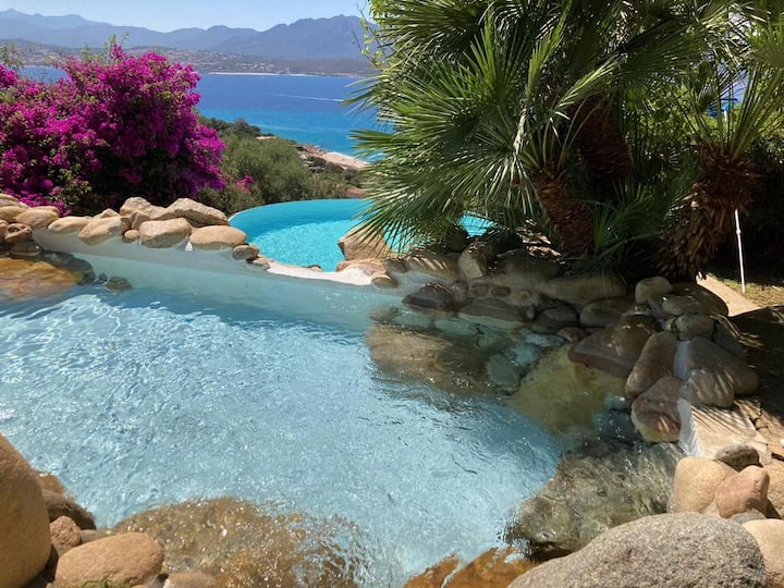 Villa San Martinu 14pers Vue Panorama Mer Piscines - Propriano