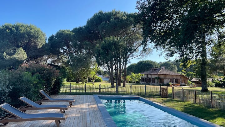 Landaise Magnifique Dans Parc Privé Avec Piscine - Moliets-et-Maa