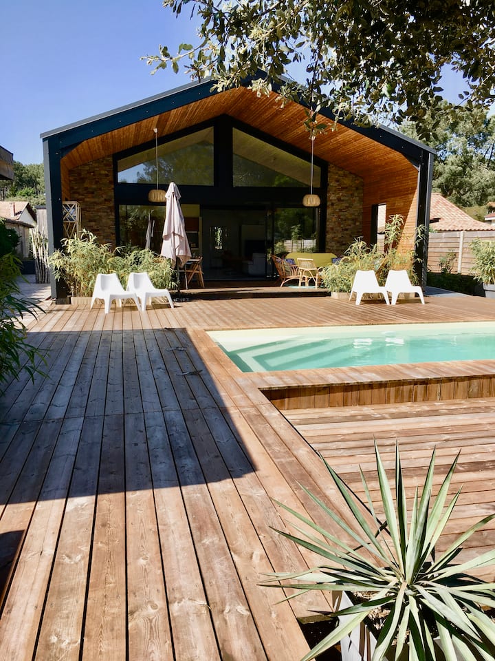 Belle Villa Avec Piscine Chauffée Pour 8 - Lacanau