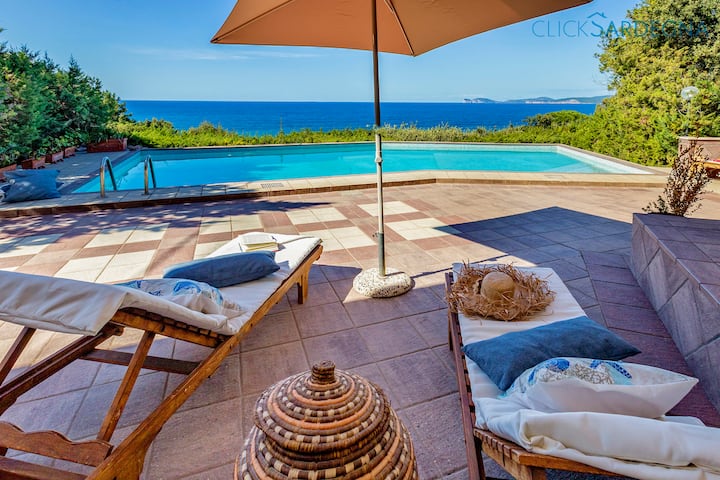Villa Avec Vue Sur La Mer Et Piscine à Débordement - Alghero
