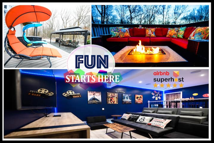 ★New⛱ Kalahari/water Park/hottub/game 86"tv/sauna⛷ - Kalahari Indoor Waterpark, Pocono Manor