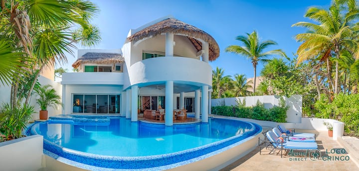 Ah! Villa · Elegant Oceanfront Home With Pool - Akumal