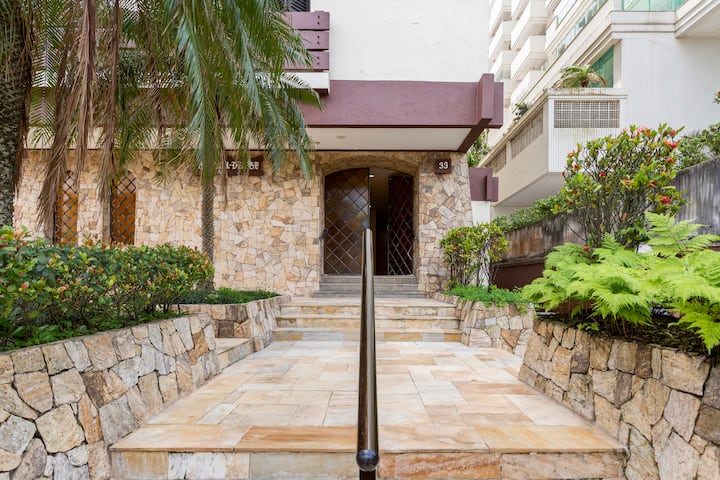 Apto Santos - Gonzaga Frente Ao Mar C/ Wi-fi - Santos