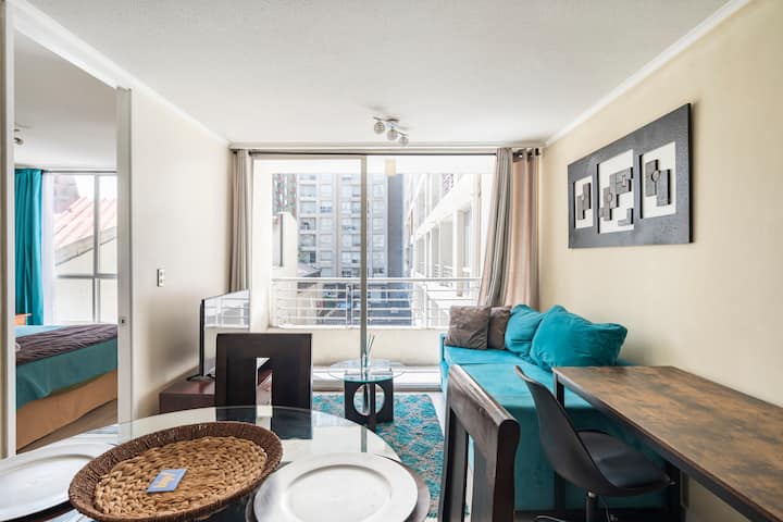 Urban Le Blue-1br, Metro, Wifi, Tv, Aire A., Gym - Santiago, Chile