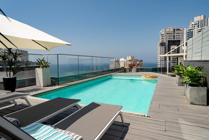 Lux Penthouse 4 Bed Bat Yam Tel Aviv Private Pool - Israël