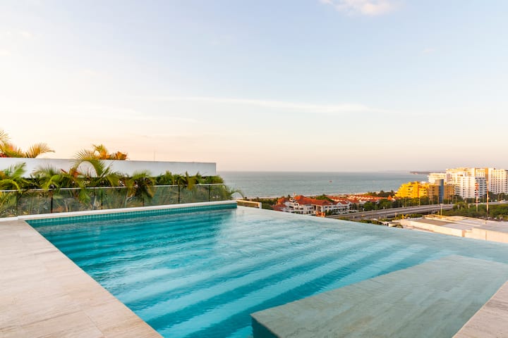 Acogedor Apto De Lujo, Piso 11 Vista Espectacular. - Cartagena