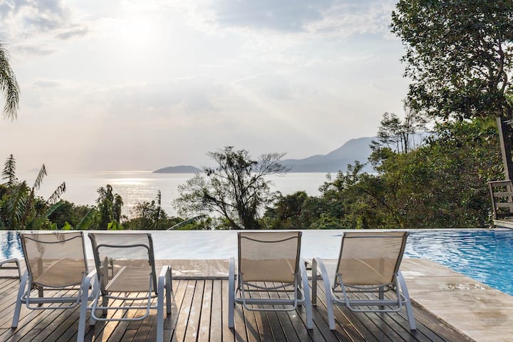 Casa Linda Próx Praia Do Curral/piscina:vista Mar - Ilhabela