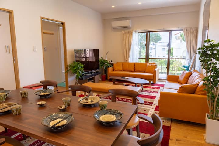 P 平屋便利Quiet静か 3br 緑の中 2 Baths + Pool無料bbq 2トイレ - Okinawa
