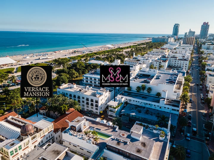 Versace Mansion Neighbor (Floors 2 & 3) Sleeps 10 - Miami Beach, FL