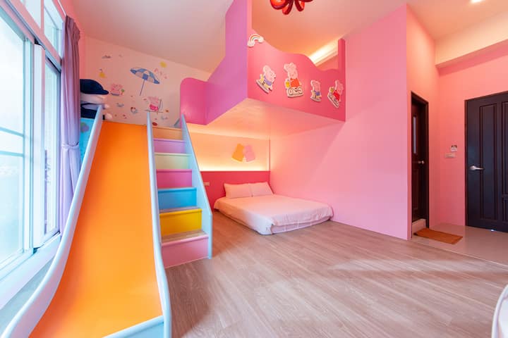 恆春旅攝包棟民宿(20人)親子房溜滑梯、switch、戲水池、高級音響、bbq、電動麻將桌、按摩椅 - 헝춘 진