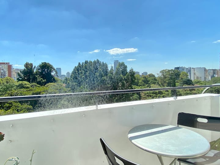 Sunny Balcony With Skyline Botanical Garden Views - Buenos Aires