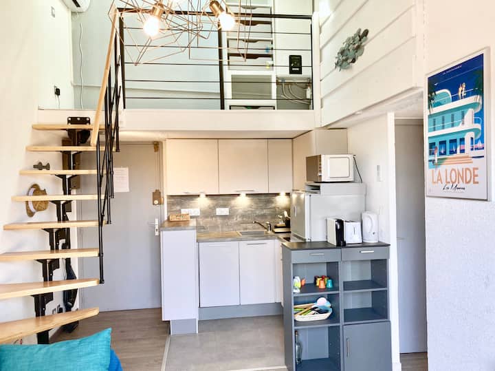 Joli T2/3 Climatisé Au Bord De La Plage + Wifi - La Londe-les-Maures