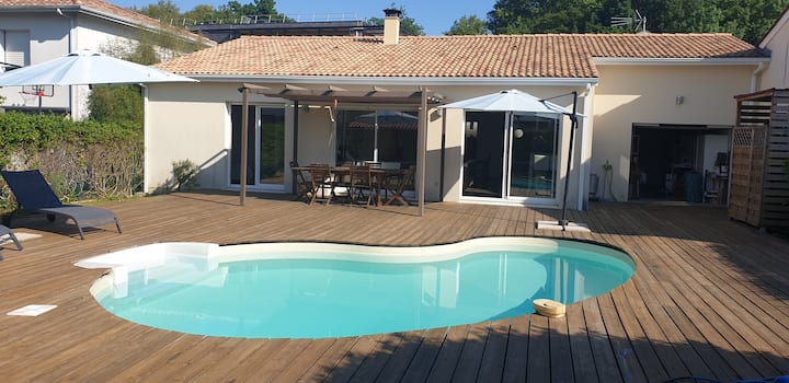 Maison Calme Avec 3 Chambres + Piscine + Clim - Gradignan