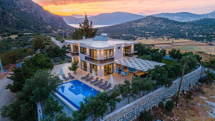 Aristos Villa Kalkan 360° Views Of Mountain & Sea. - Kalkan