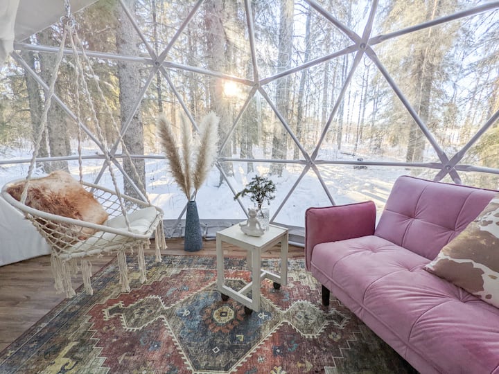 Boreal Forest Geodome + Sauna + Pets - The Aspen - Alberta