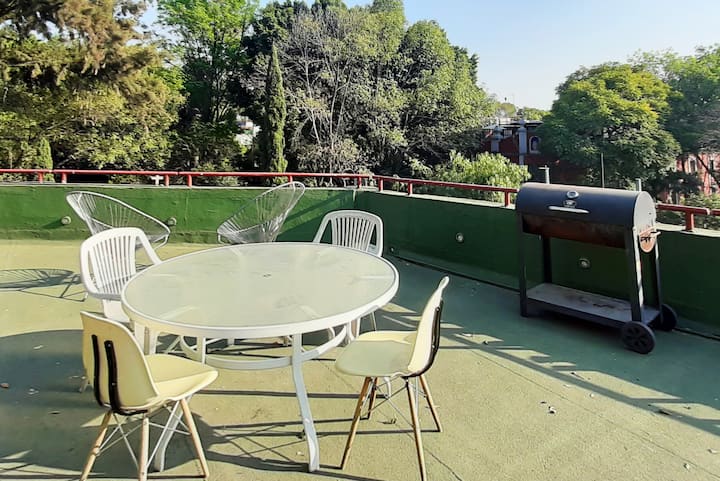 Lovely Apt With Terrace In The Heart Of Coyoacan - Benito Juarez