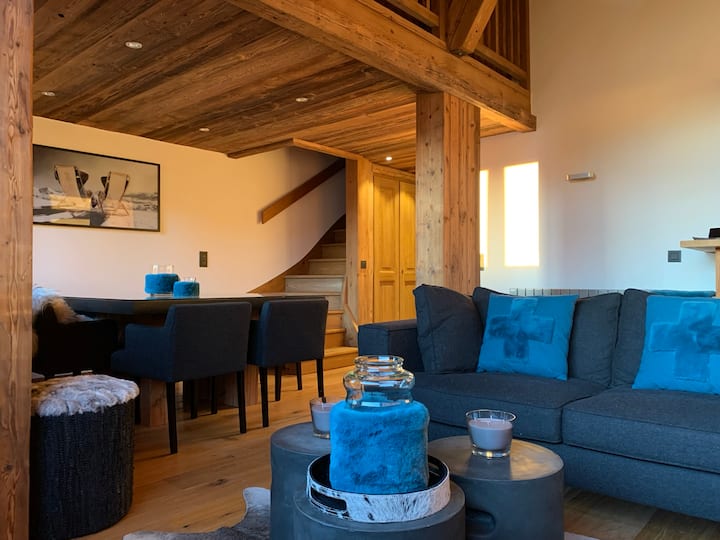 Magnifique Duplex, Vue Imprenable, 50 M Du Ski Bus - Megève