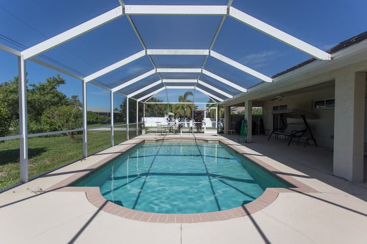 Schönes Familienhaus, Solar Beheizter Pool, Wifi, Haustier Freundlich - Cape Coral, FL