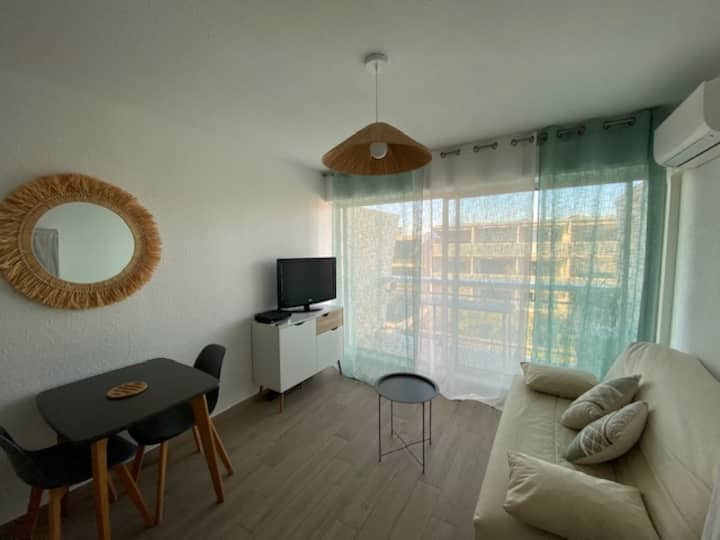 Studio - Clim & Wi-fi - Rés Sur La Plage  Terrasse - Carnon
