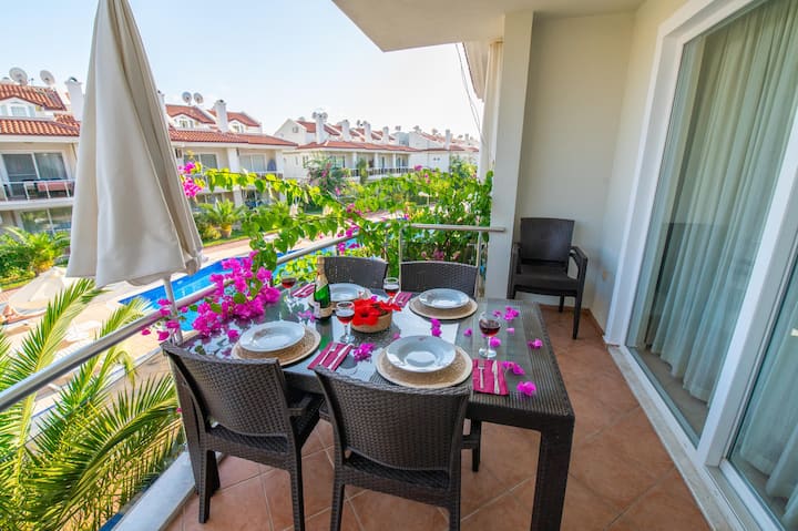 2 Bedroom Apt Calis Sunset Beach Club 24/7security - Çalış Beach