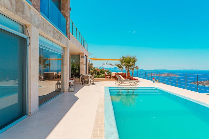 Aegean Sea View Villa • Panoramic Bliss - Gümüşlük